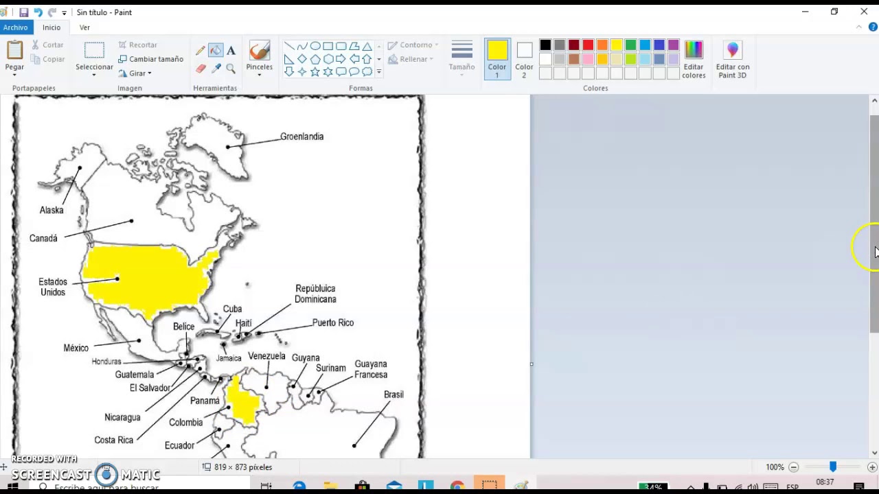 Cómo pintar un mapa en Paint