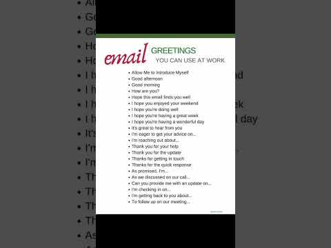 Email Greeting that You Can Use At Work | How to Write Emails In English #shorts