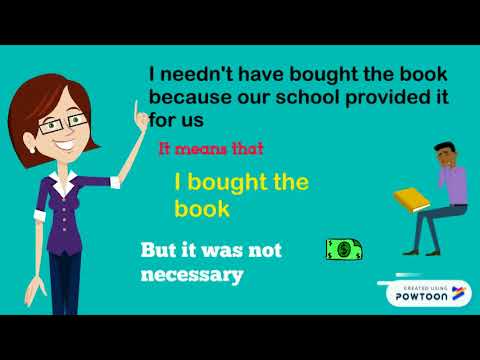 Didn’t Need vs Needn’t Have – Angela SHS English Corner