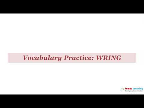 WRING - Definition, pronunciation, grammar, meaning - Practice grade 8 vocabulary