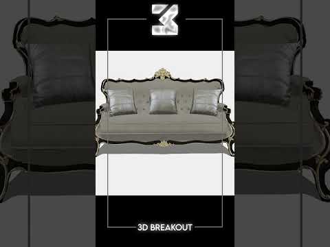 Baroque Style Full Size Sofa 3D Model Sketchup