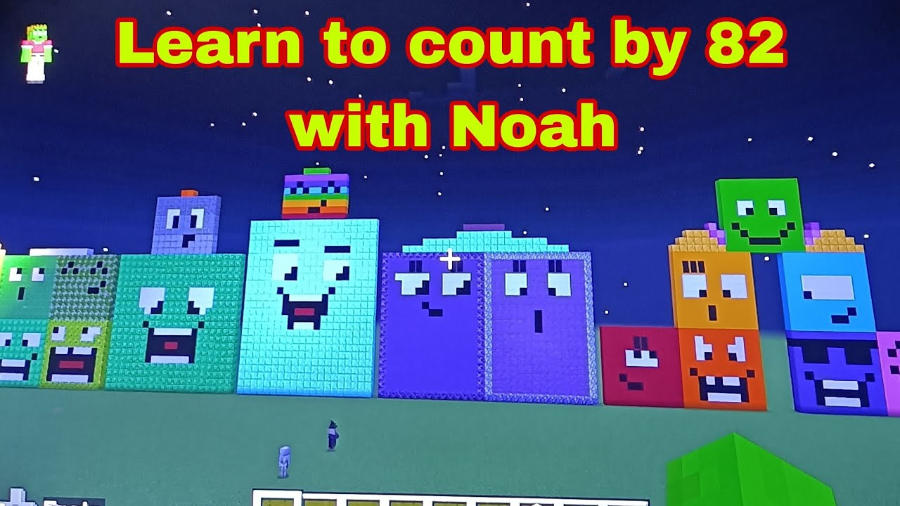 Learn to count by 82 with Noah, Minecraft Number blocks