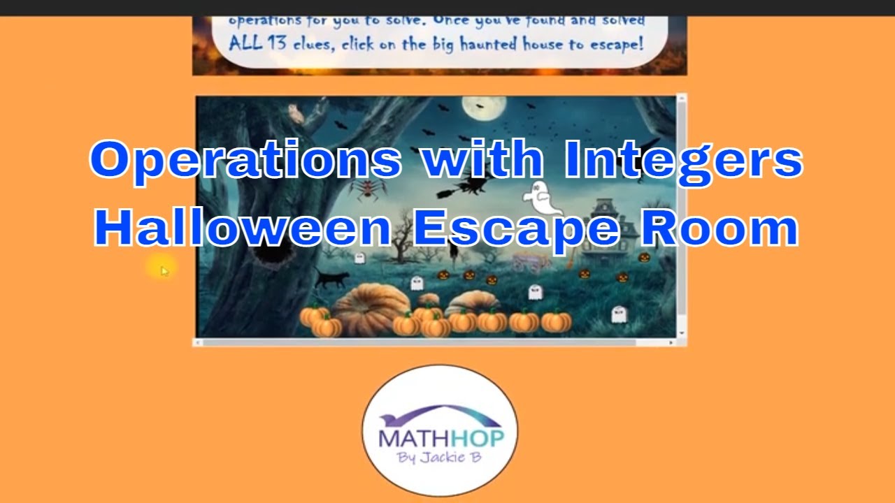 Integer Operations Halloween Escape Room Preview