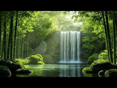 Relax at a beautiful river on green bamboo in the morning while you listen to relaxing music.