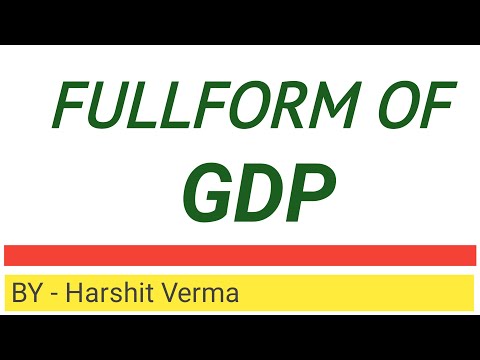 FULL FORM OF GDP || WHAT IS THE FULL FORM OF G.D.P.