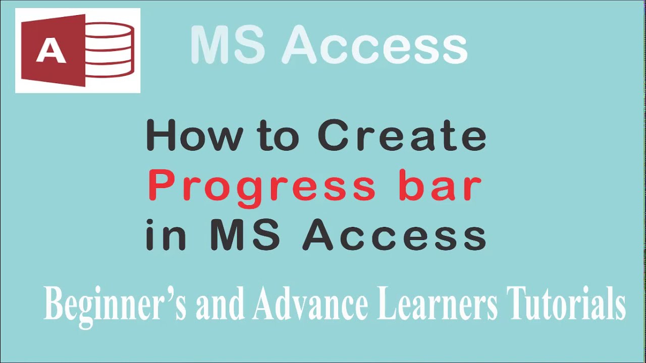 How to create a  Progress bar  in MS Office | MS Access Tutorials