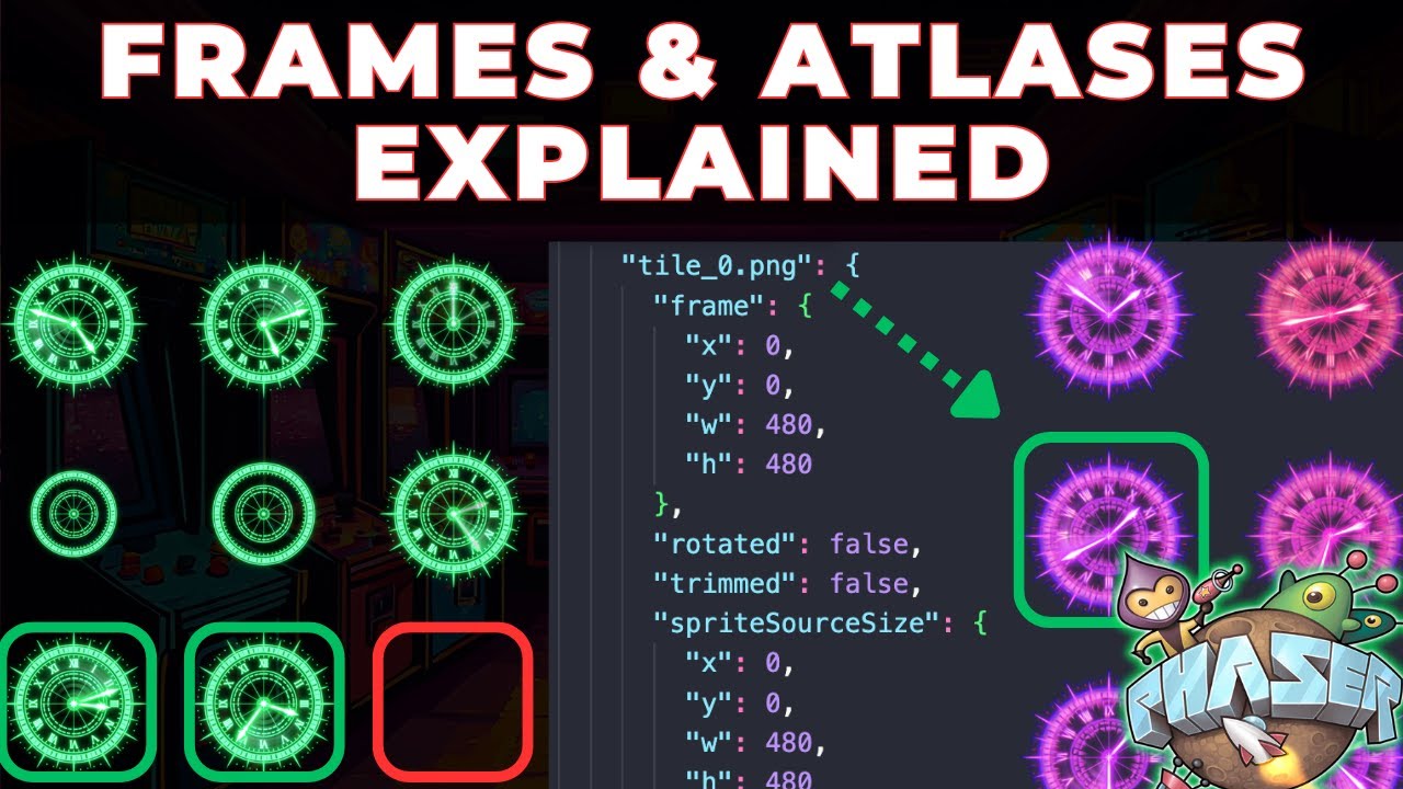 Phaser Multi-Row Sprite Sheets — Frames & Atlases Explained