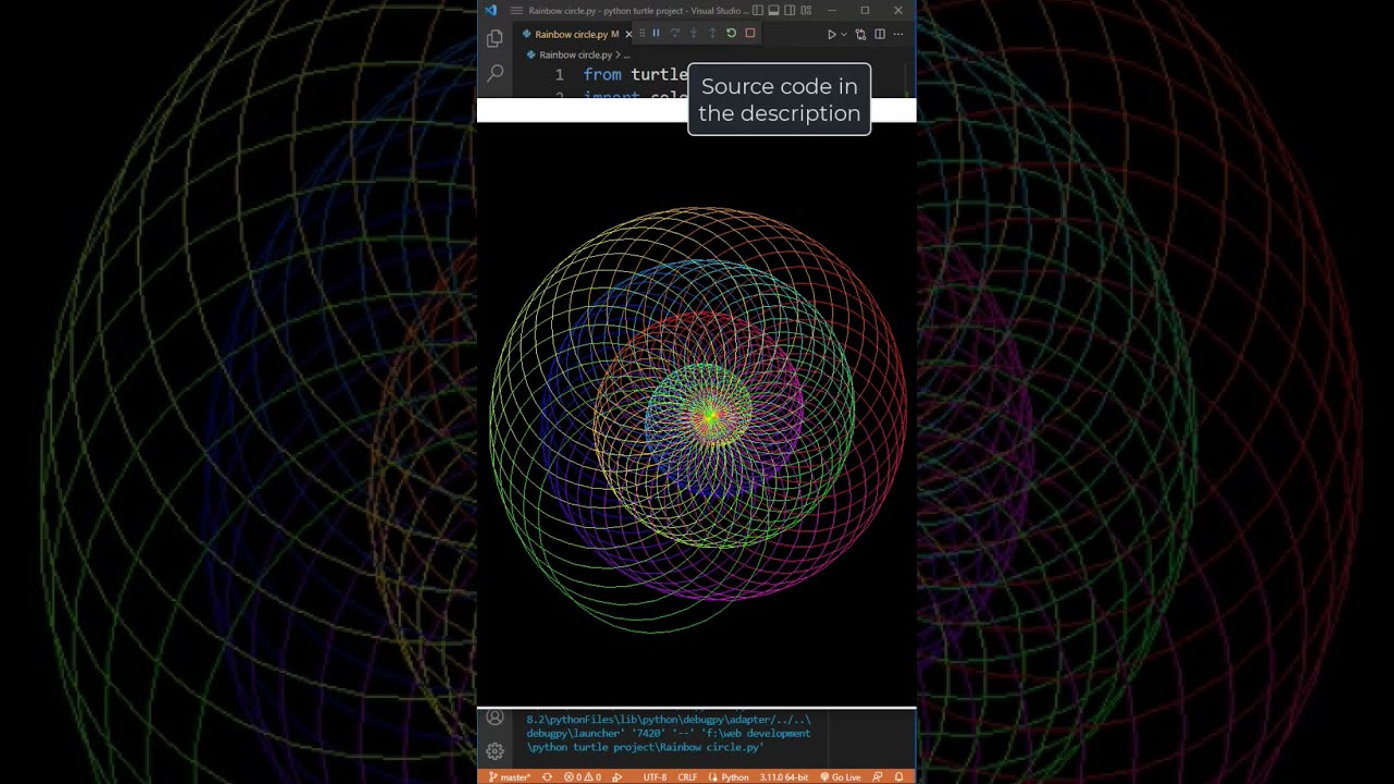 Python Turtle Graphics - Draw the Rainbow Circle