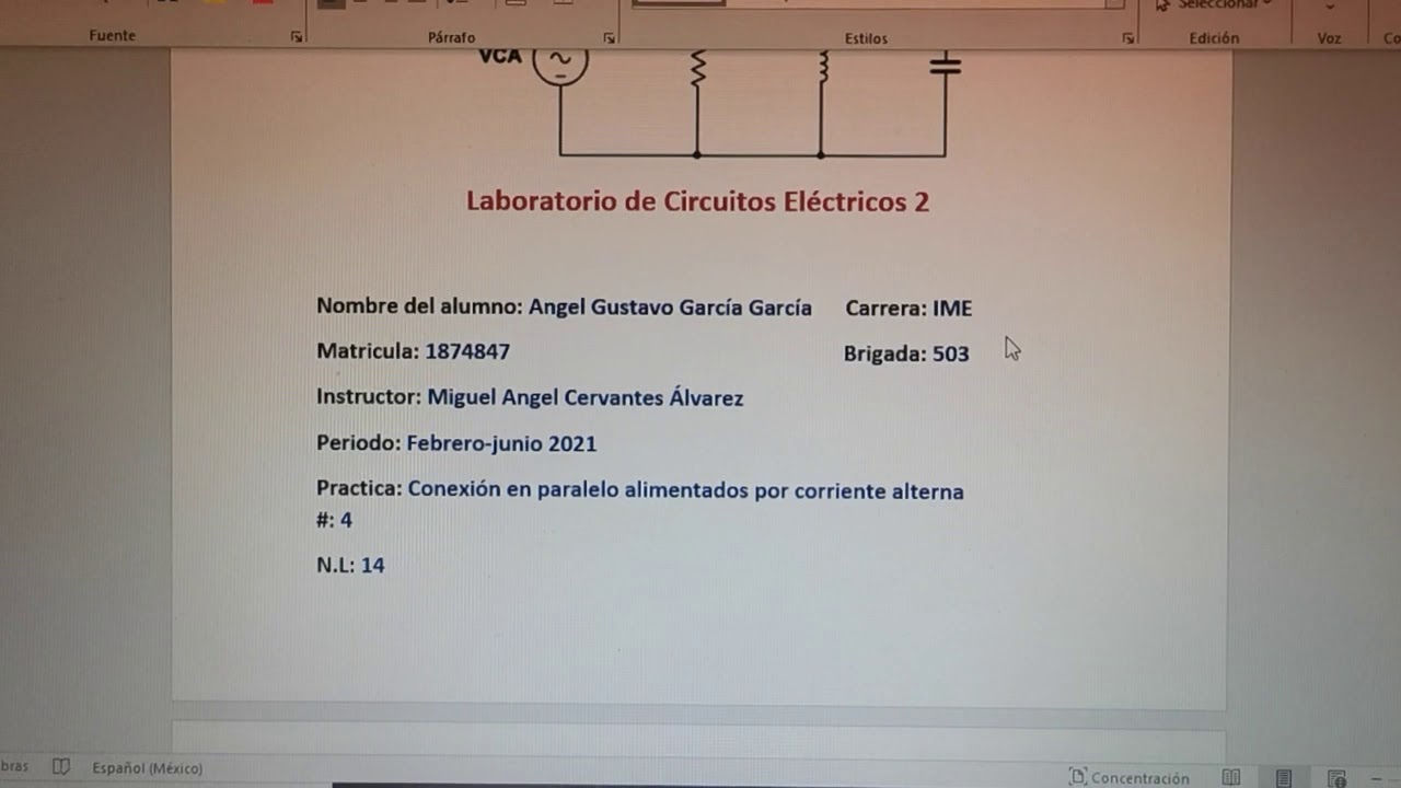 Practica 4 Circuitos eléctricos 2 Fime