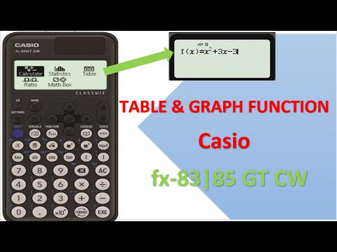 Table and graph function Casio calculator fx-83gt cw & fx-85gt cw