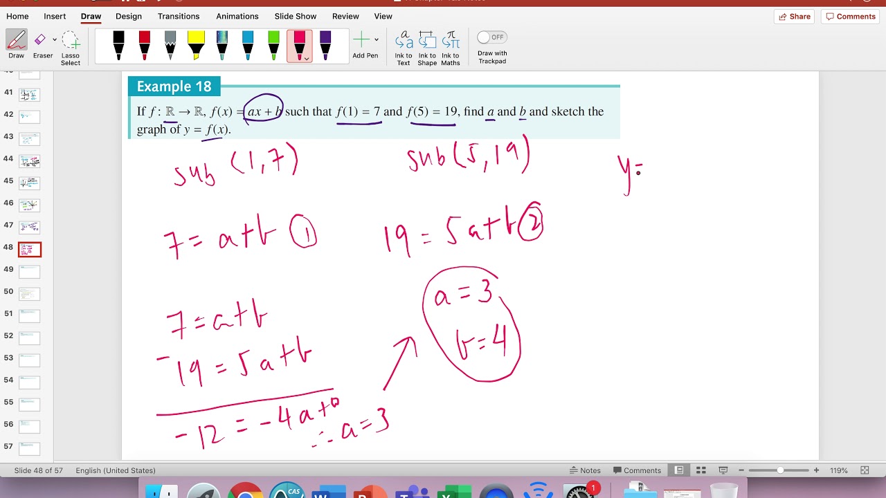 YR 11 Methods 5F Applying Function Notation