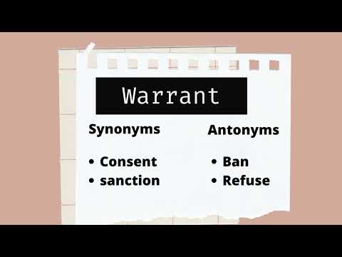 Warrant | Word of the day | Add a word to your vocabulary bank | Vocabulary word | Word bank