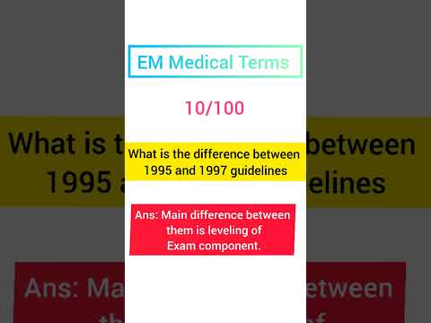 EM Medical Terms for medical coding interview questions