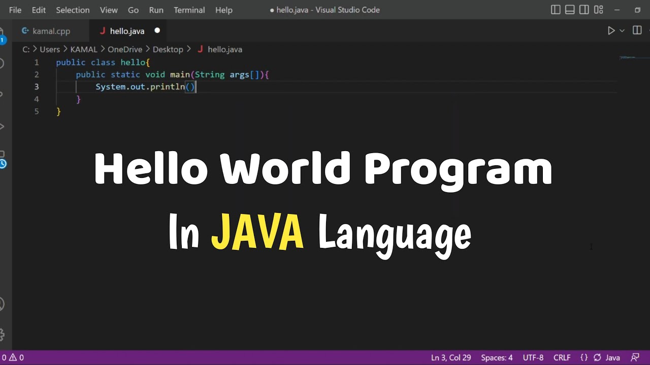 First hello world program in java #java #coding #helloworld
