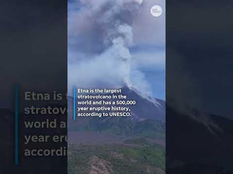 Mount Etna eruption sends tourists running for their lives #Shorts