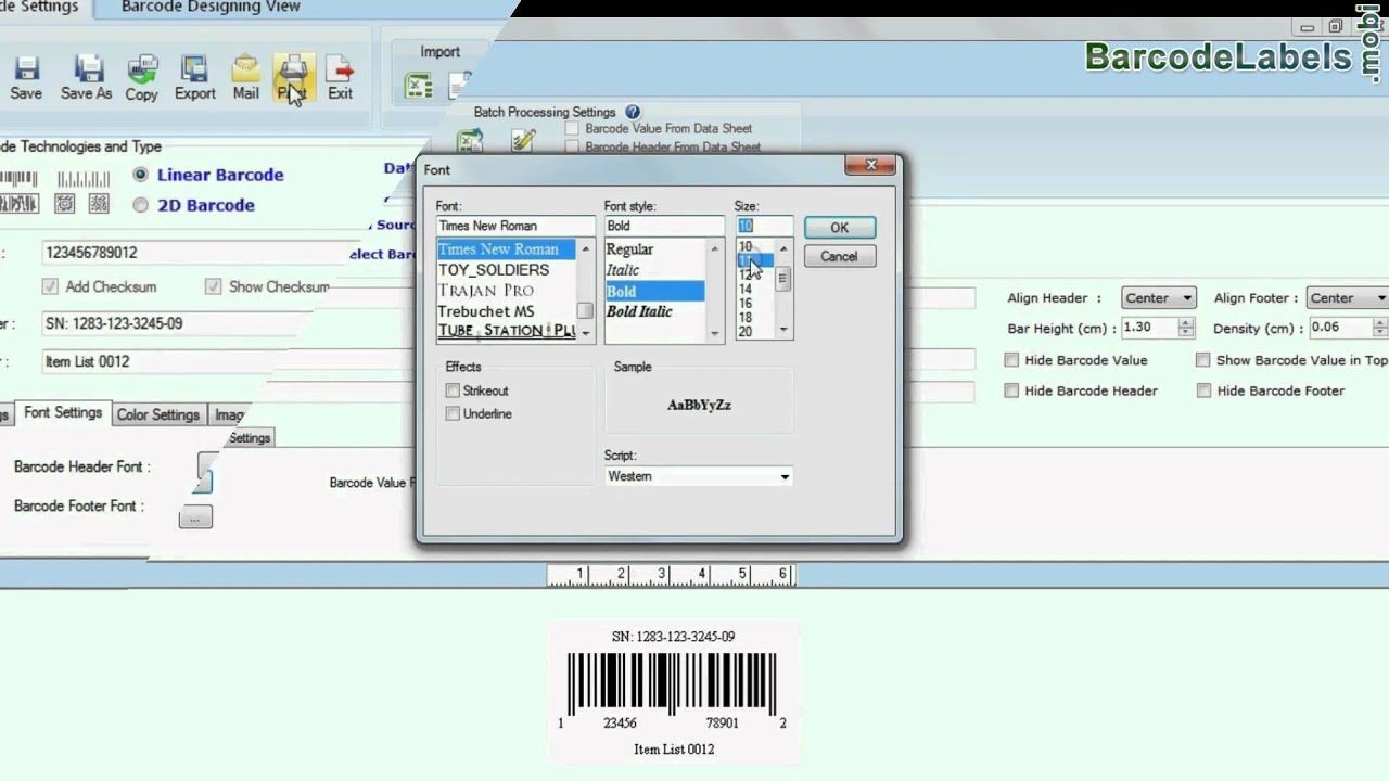 Generate Barcode Labels with UPCA Font using DRPU Barcode Label Maker Software