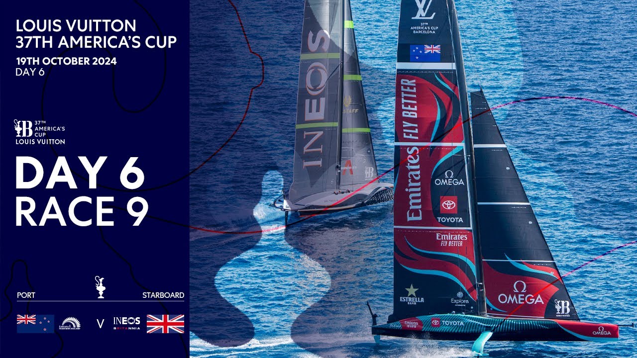 EPIC RACING🔥| Louis Vuitton 37th America's Cup Race 9 | Emirates Team New Zealand vs INEOS Britannia