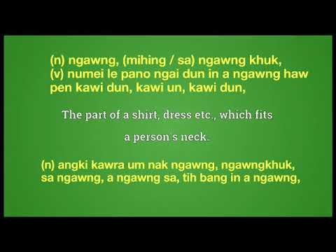 neck meaning in English Ngawn