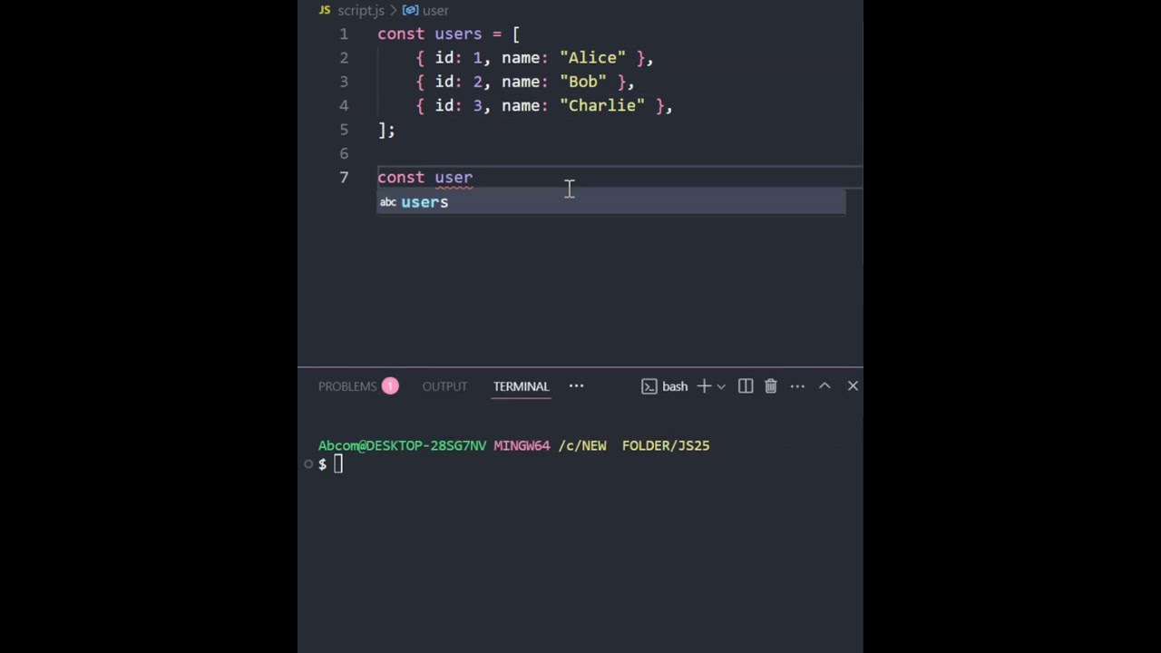 Find a User by Name in JavaScript ES6 | Best JS Trick for Developers! #coding #webdevchallenge