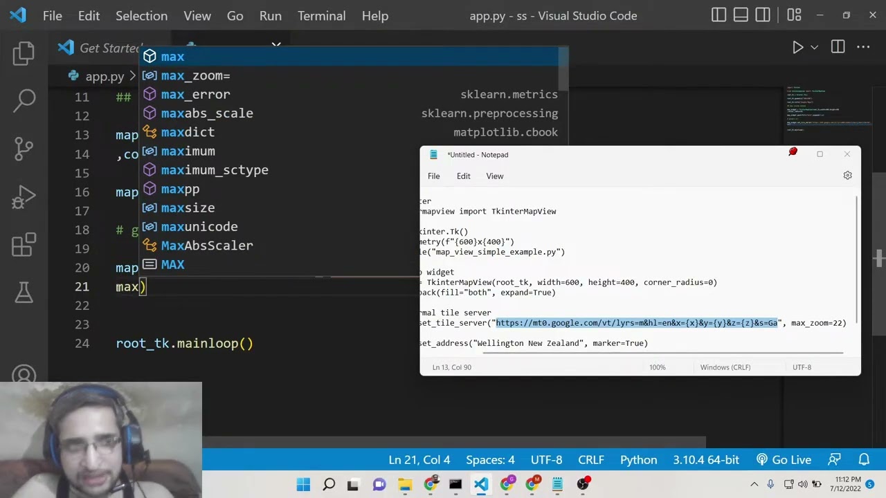 Python 3 Tkinter Google Maps API Example to Display Maps & Markers Using TkinterMapView Library