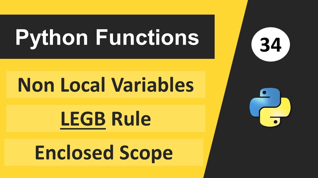 Python Tutorial in Hindi | Nonlocal Variable in Python | nonlocal Keyword in Python | LEGB Rule