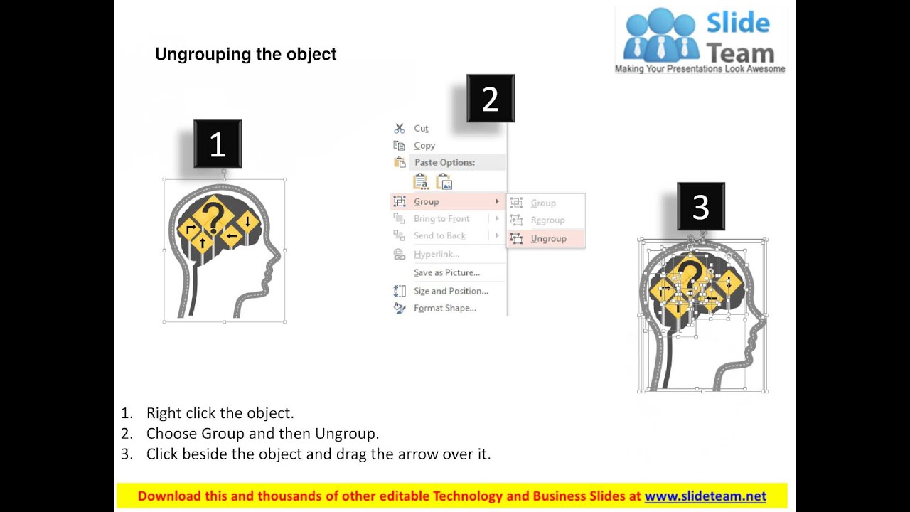 human brain with roadmap powerpoint template