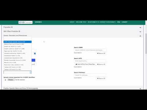 Filtering variants using OMIM and ORDO terms in the RD-Connect Genome-Phenome Analysis Platform