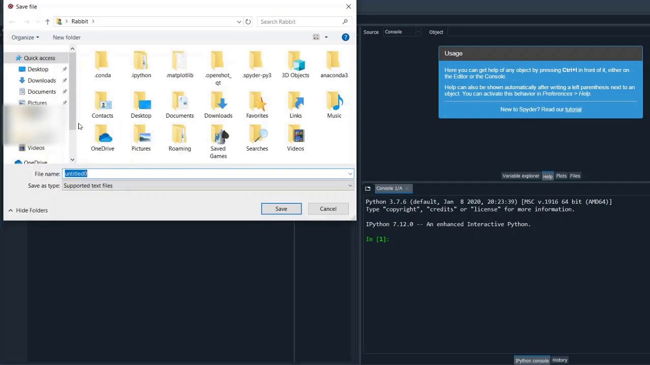 To save and run python program in spyder