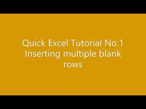Insert multiple blank rows in MS Excel