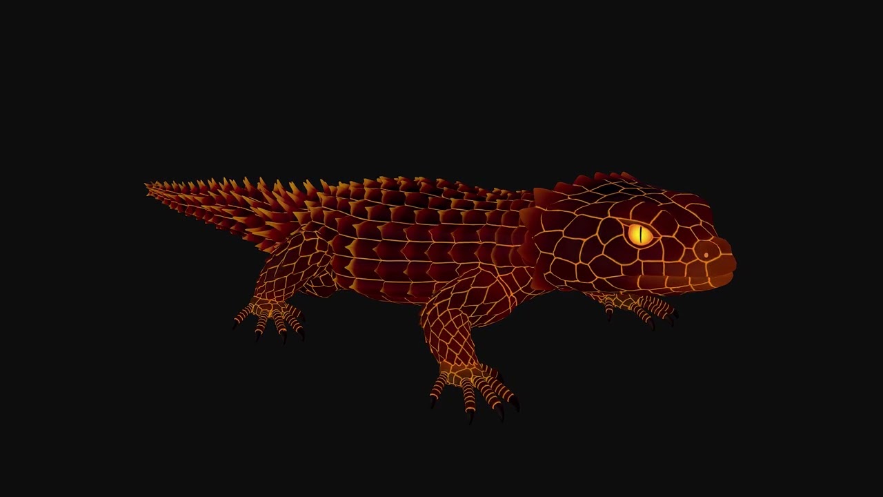 Preview | Fire Armadillo lizard | 3d animation - Idle