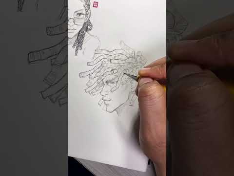 How to draw #blackhair #locs 🔥✨ #dreadlocks #hairstyle #drawingtutorial #learnontiktok #sketch