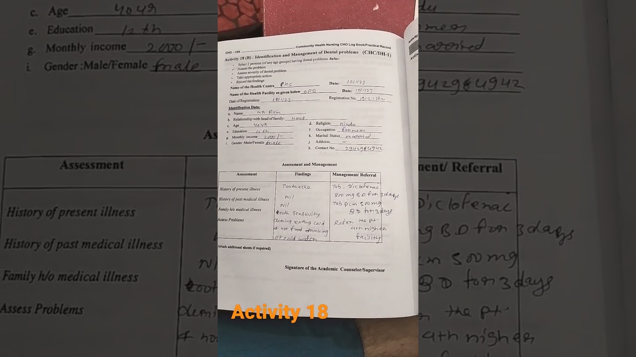 community log book activity 18
