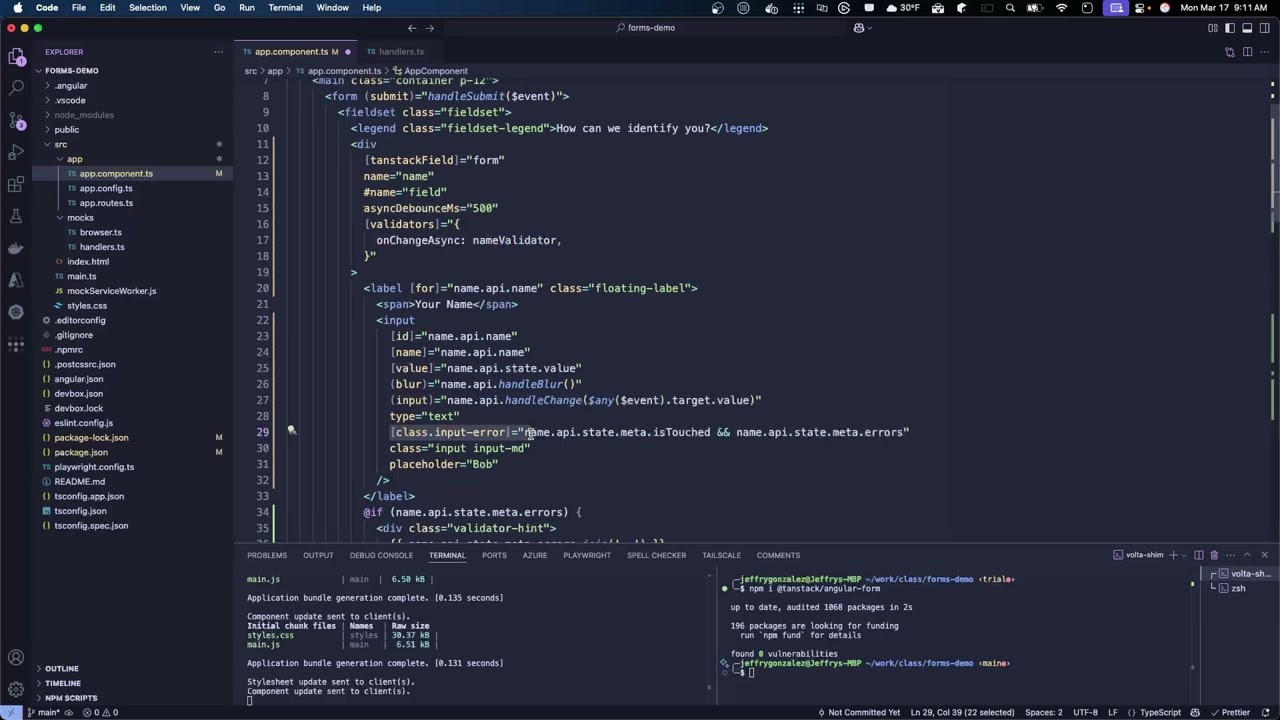 Tanstack Form with Angular