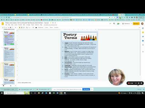 Poetry & Literary Terms, Freyer Model, w/Quizlet Test Review 2022 Nichols