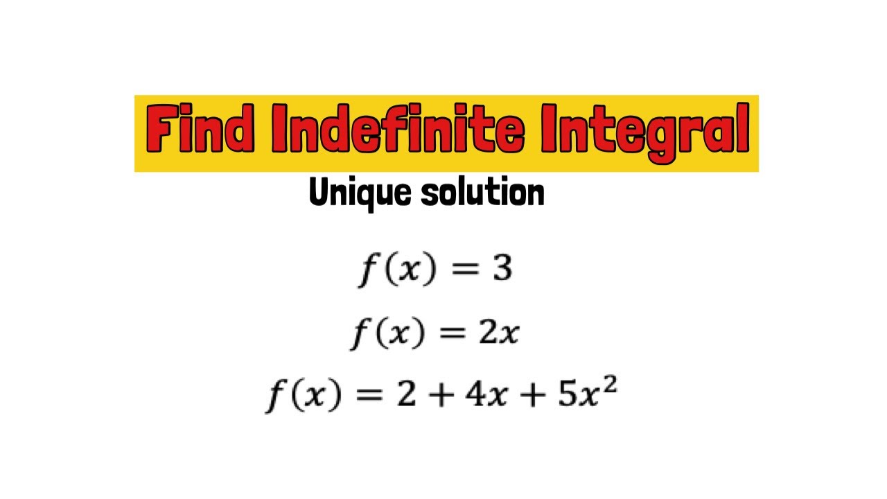 Find the Indefinite Integral: Unique Solution | (Ali BA)