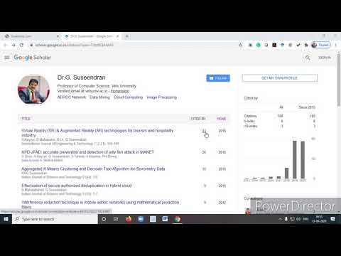 Google Scholar Citation, H-Index and i10