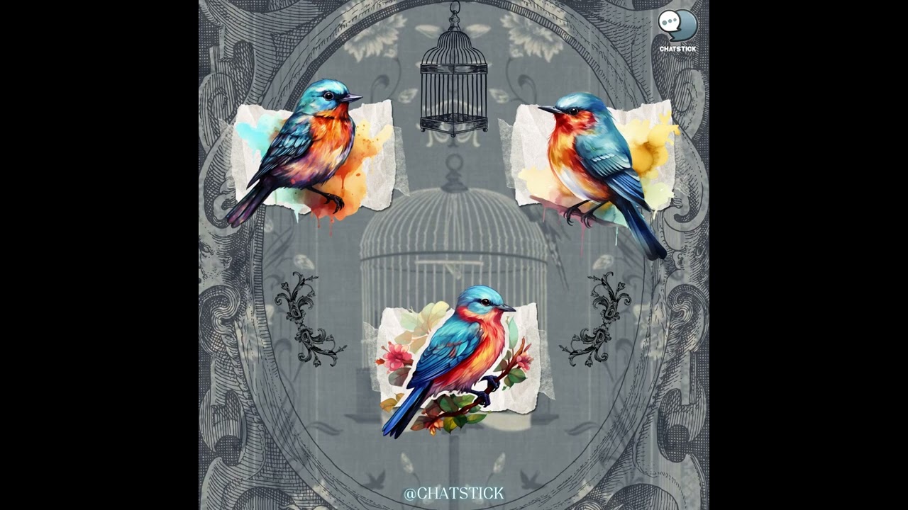 180 Victorian Bird Watercolor Clipart Pack - PNG Printable Cliparts with Transparent Background