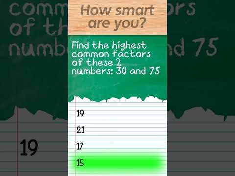 Find the highest common factors of these 2 numbers: 30 and 75