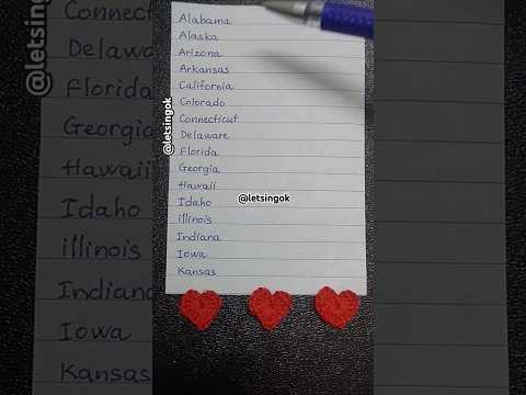 THE 50 USA STATES SONG (in Fifty Nifty states song) ❤️ #short #50states #handwriting #lyrics #fyp