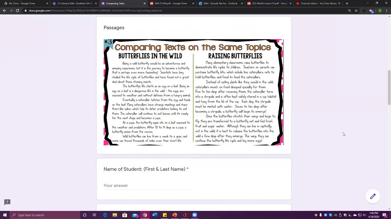 Comparing Texts #2 Passages