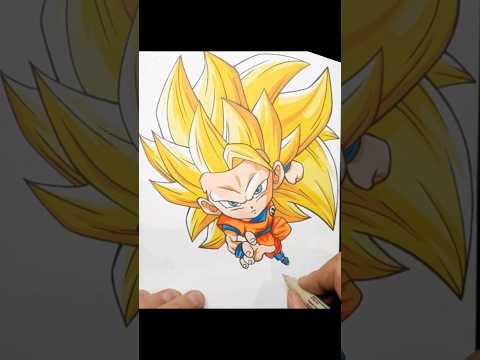 Drawing Goku SSJ3 #dragonballz #howtodraw #artoftheday #fanart #viral #markers #goku #shorts