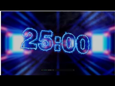 25:00 Minute Blue Electric Countdown Timer (Online Stopwatch)