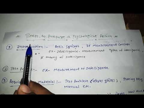 Steps to prepare a psychological report