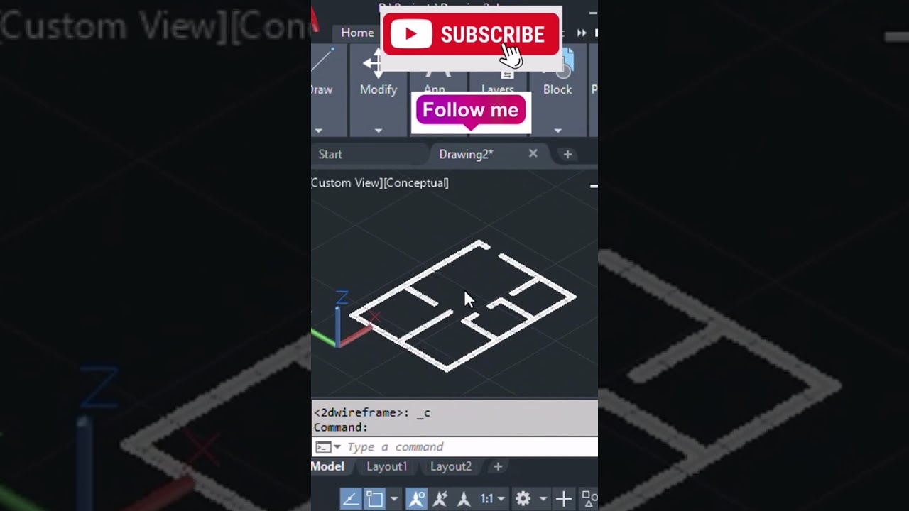 How To Convert 2D floor plan into 3D in AutoCAD|CAD Online class|Extrude| Region #cadfocusmanjunath