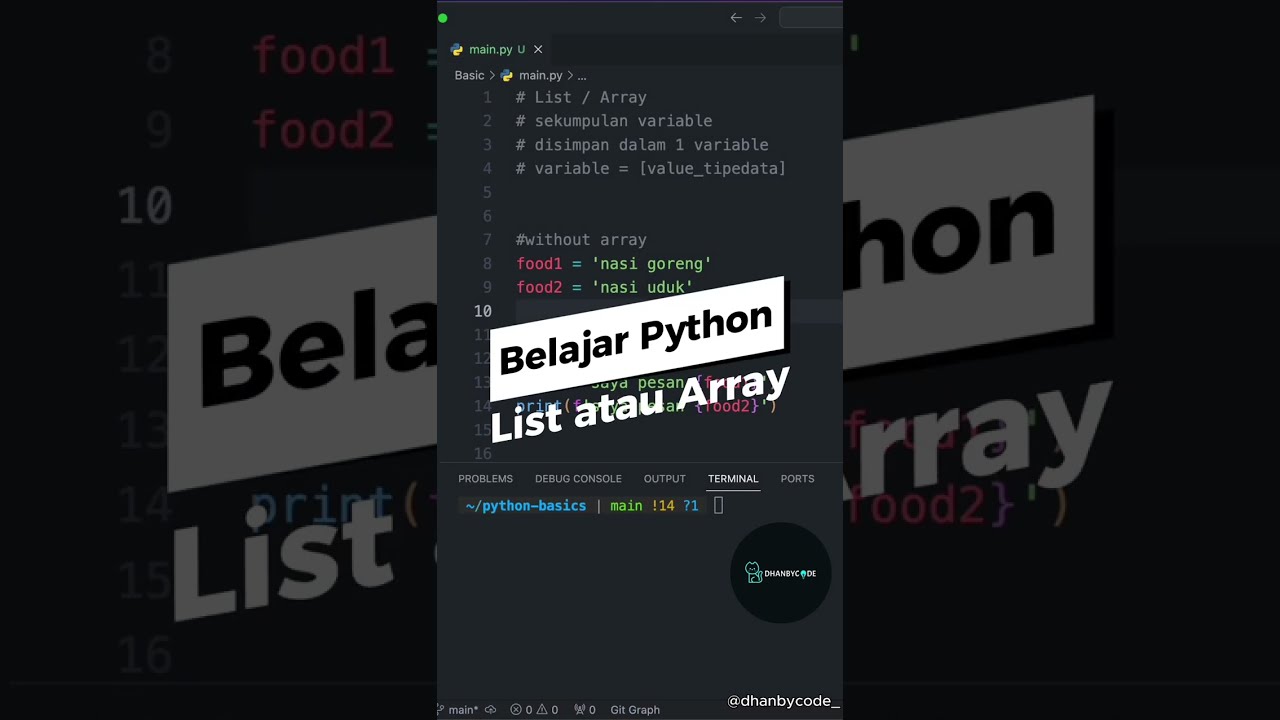 Belajar Python Dasar Untuk Pemula - List atau Array