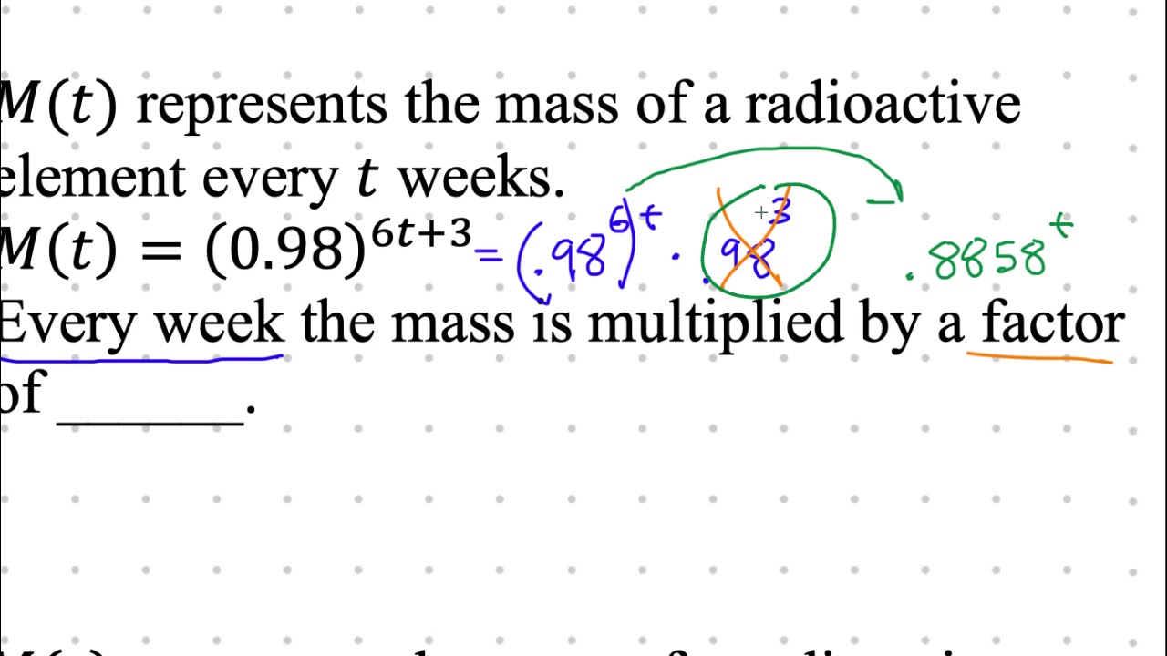 Algebra 2 notes 7-3 Interpreting Exponential Models (Adv)