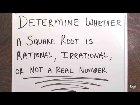 Determine Whether a Square Root is Rational, Irrational, or Not a Real Number