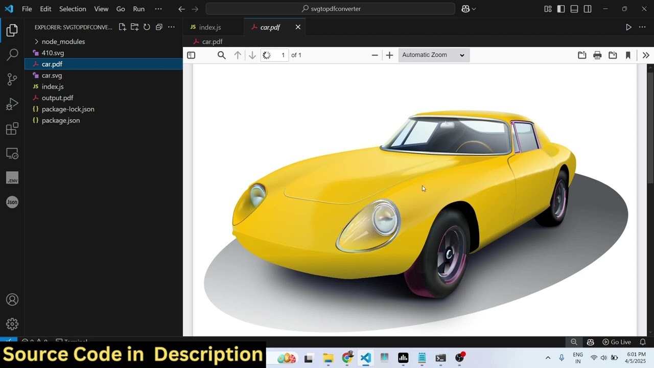 Node js SVG2PDF.js CLI Tool to Export SVG Document to PDF in Terminal Full Tutorial