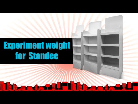 Standard OEM Corrugated Cardboard Standee Load Capacity Test. 1ftx1ft, 1ftx1.5ft & 1ftx2ft
