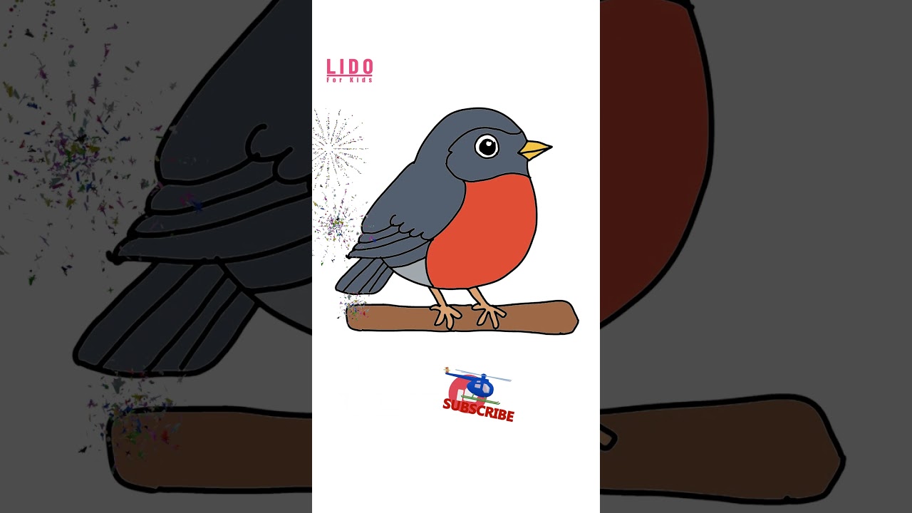 How to Draw a Cute Robin – Easy Bird Drawing for Kids & Beginners #lidoartworks